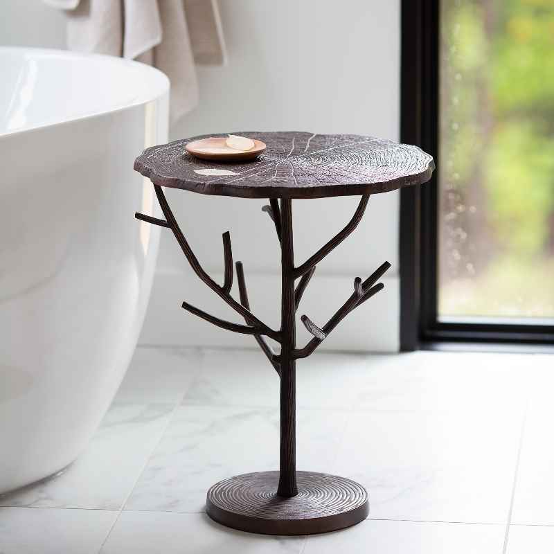 Recycled Metal Branch Side Table - Bronze
