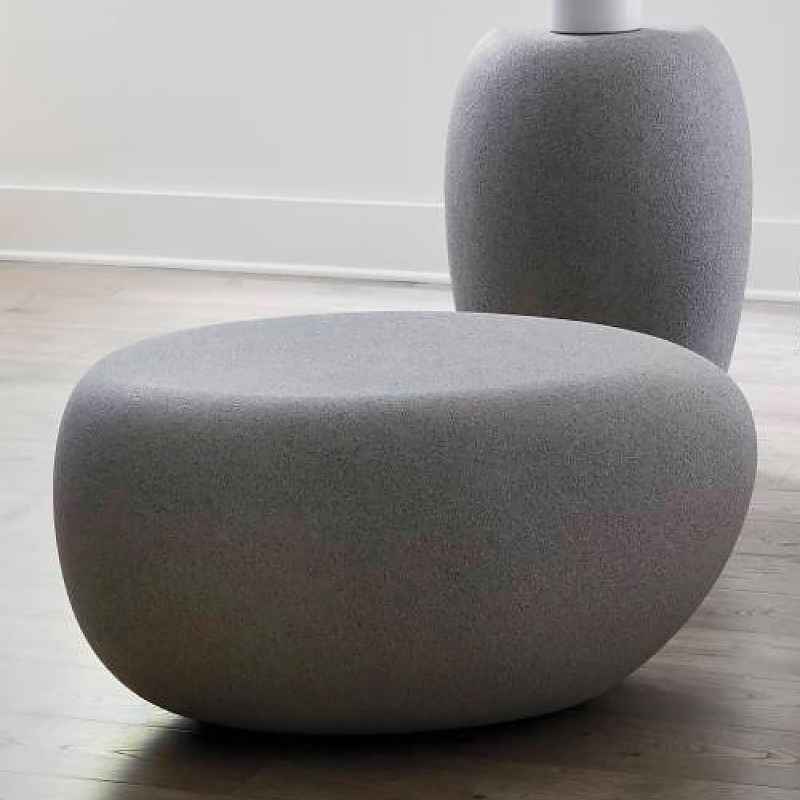 Indoor/ Outdoor River Stone Cast Coffee Table, Small (granite)